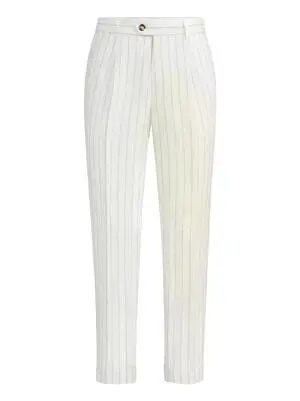 Brunello Cucinelli Striped Pleated Trousers - White