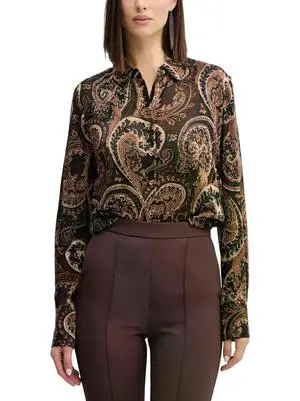 Guess Paisley Buttoned Shirt - Brown