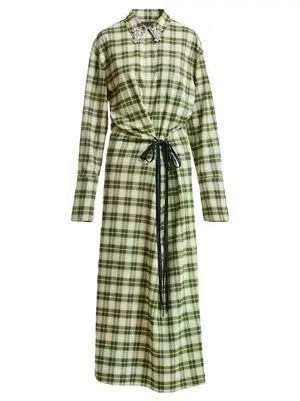Essentiel Antwerp Checked Shirt Dress - Green
