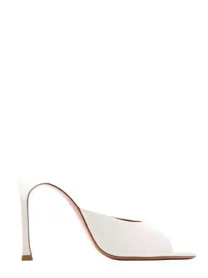 Amina Muaddi Alexa High Heel Sandals - White