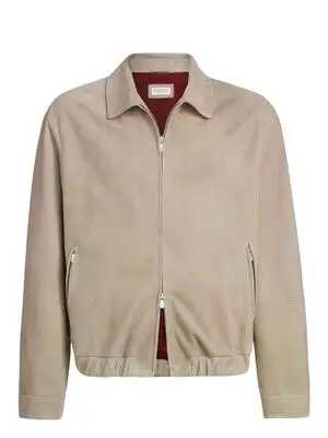Brunello Cucinelli Zip-fastening Suede Jacket - Neutrals