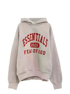 Fear Of God Logo-Print Hoodie Grey