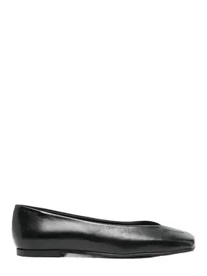 ALOHAS Leather Flat Sandals - Black