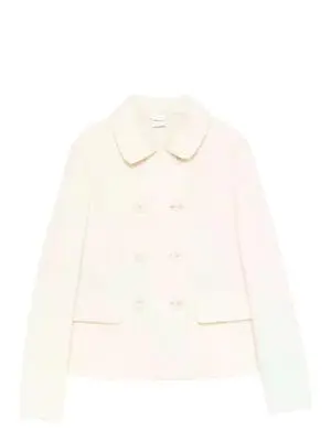 Aspesi Round Collar Double-breasted Jacket - Neutrals