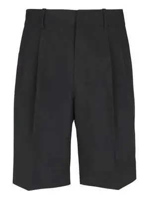 Balmain Wool Darted Shorts - Black