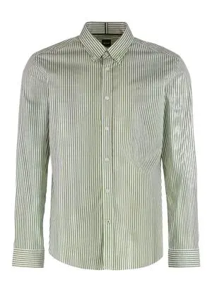 BOSS Slim-fit Striped Oxford Shirt - Green