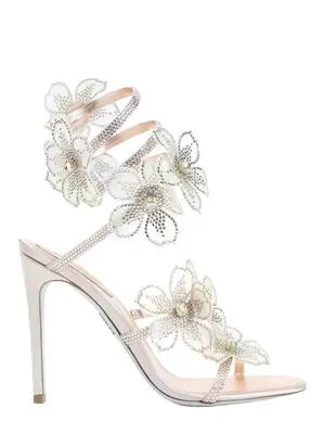 Rene Caovilla Floral-embellished Stiletto Sandals - Pink