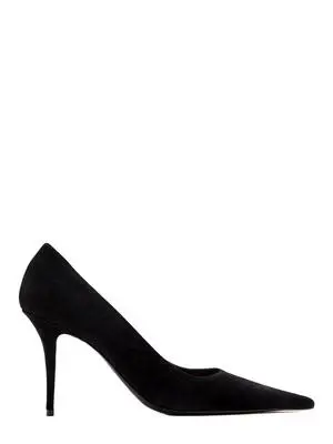 Amina Muaddi Barbara Suede Pumps - Black