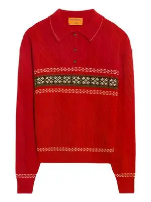 Guest In Residence Patterned Cashmere Sweater - Red