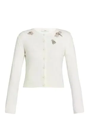 Erdem Embellished Crew-neck Cardigan - Neutrals