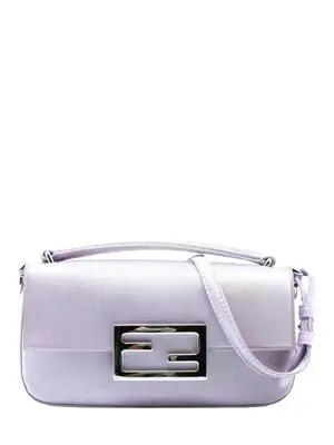 Fendi Satin Baguette Phone Pouch Satchel - Purple