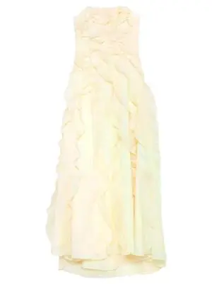 Aje Allairie Strapless Ruffled Gown - Yellow