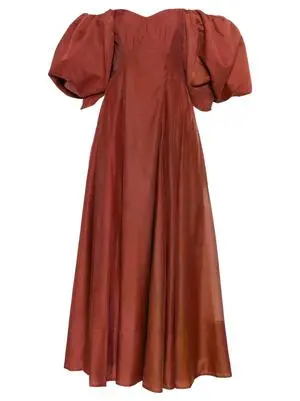 Aje Jardin Puff-sleeve Gown - Brown