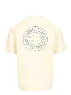 Stone Island 2100001 Organic Cotton Jersey Regular-fit T-shirt With ‘outline Compass’ Print - Neutrals