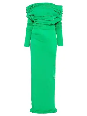 ENTIRE STUDIOS Bound Off-shoulder Maxi Dress - Green