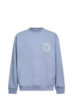 Stone Island Compass Logo Crew Neck Sweatshirt - Blue