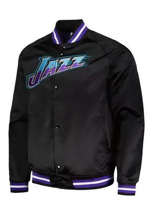 Mitchell & Ness Satin Bomber Jacket - Black