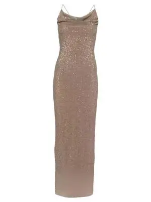 L'IDEE Cosmopolitan Sequinned Maxi Dress - Brown