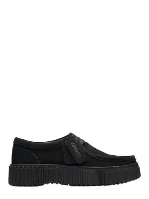 Clarks Suede Lace-up Loafers - Black