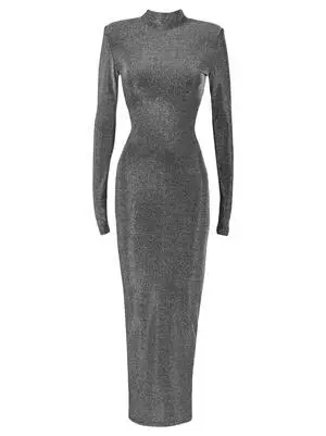 VESTIAIRE D'UN OISEAU LIBRE High-neck Bodycon Midi Dress - Grey