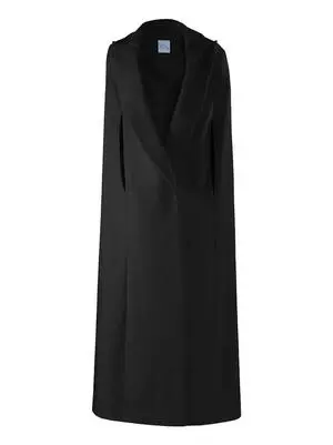 VESTIAIRE D'UN OISEAU LIBRE Collared Slit Cape - Black