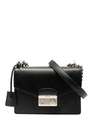 PRADA Saffiano Lux Sound Lock Crossbody Bag