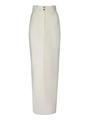 VESTIAIRE D'UN OISEAU LIBRE Button-up Maxi Pencil Skirt - White