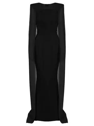 VESTIAIRE D'UN OISEAU LIBRE Cape Maxi Dress - Black