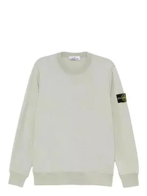 Stone Island Logo Patch Cotton Sweater - Blue