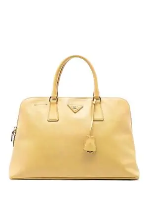 Prada Saffiano Lux Promenade Satchel - Yellow