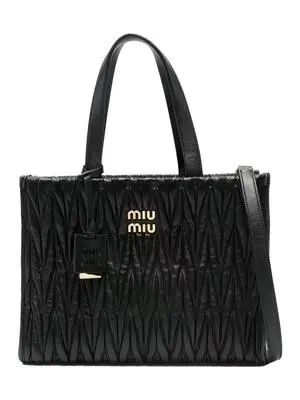 Miu Miu Leather Tote Bag - Black