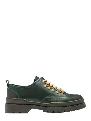 KLEMAN Courrier Cg Eyelet Leather Derby Shoes - Green