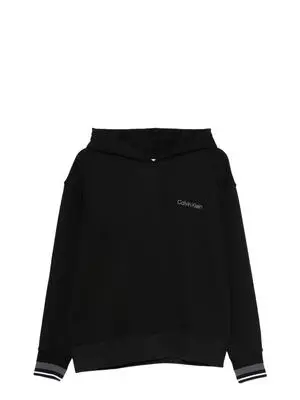 Calvin Klein Logo-embroidered Hoodie - Black