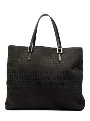 Fendi Zucchino Canvas Tote Bag - Black