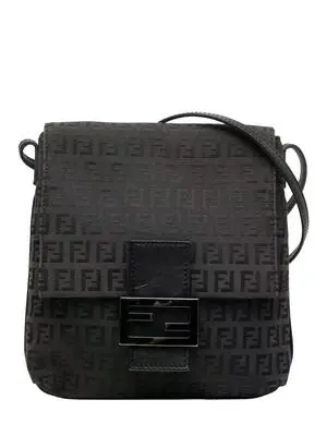 Fendi Zucchino Canvas Crossbody Bag - Black