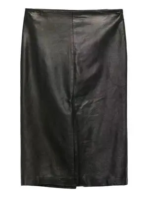 Gucci 2000s Leather Mini Skirt - Black