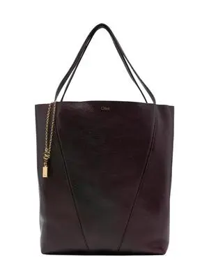 Chloé Grained-leather Tote Bag - Red