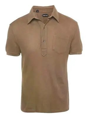 TOM FORD Chest-collar Polo Shirt - Brown