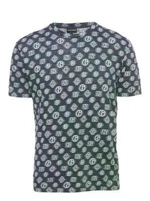 Giorgio Armani Monogram Crew-neck T-shirt - Blue