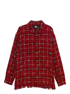 Amiri Frayed Checked Shirt - Red