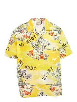 Gucci Floral-print Bowling Shirt - Yellow