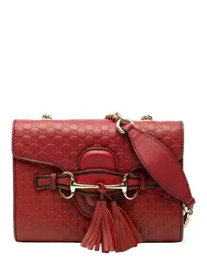 Gucci Mini Micro Guccissima Emily Crossbody Bag - Red