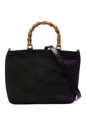 Gucci 1990-2000 Nylon Bamboo Satchel - Black