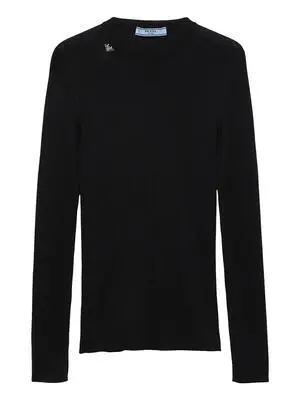 Prada Ribbed Wool Sweater - Black