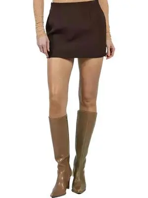Wardrobe.NYC Zip-fastening Mini Skirt - Brown