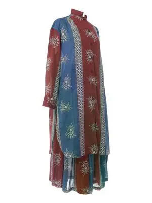 SOULEIADO Patterned Skirt Suit - Red