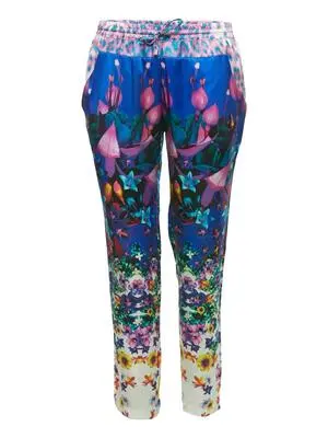 Roberto Cavalli Floral-print Trousers - Blue