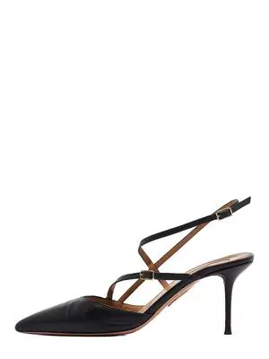 AQUAZZURA Leather Heeled Pumps - Black