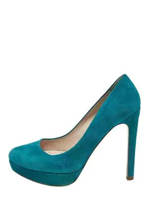 Miu Miu Platform Suede Pumps - Blue