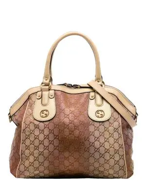 Gucci Gg Lurex Scarlett Satchel - Brown